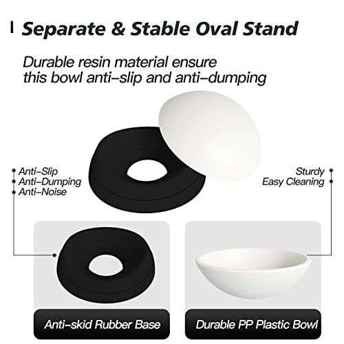 Hi, Ravitat Cat Bowls Elevated Cat Food Bowl Adjustable Cat Dish Anti-Slip and Anti-Noise Raised Cat Bowl Protecting Pet’s Spine Thickened Plastic Bowl Suitable for Indoor Cats, 17 Oz