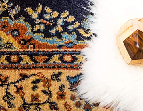 Unique Loom Reza Collection Traditional Persian Style Area Rug, 6 x 9 ft, Navy Blue/Ivory