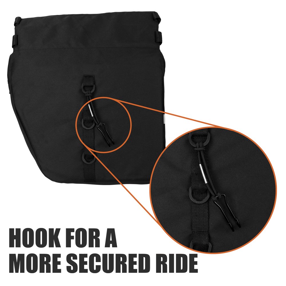 BV Bike Panniers 26L With Adjustable Hooks - Panniers For Bicycles With Carrying Handle, Bike Pannier Bag With 3M Reflective Trim For More Visibility - Bicycle Commuting Pannier Fit Most Bicycle Rack