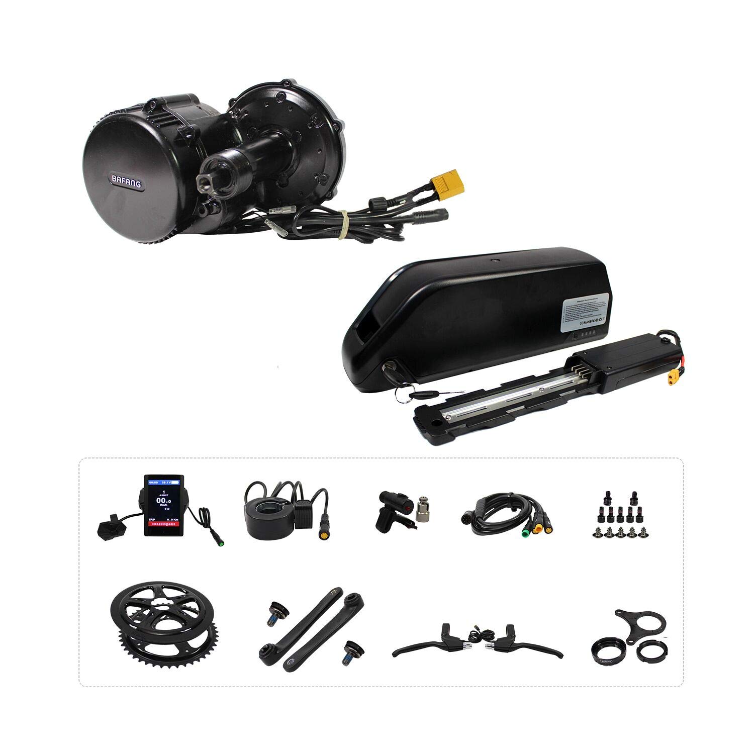 CONHIS MOTOR Electric Bicycle Conversion Kits with Lithium Battery 36V 500W 8fun BBS02 Mid Drive Electric Mountain Bike