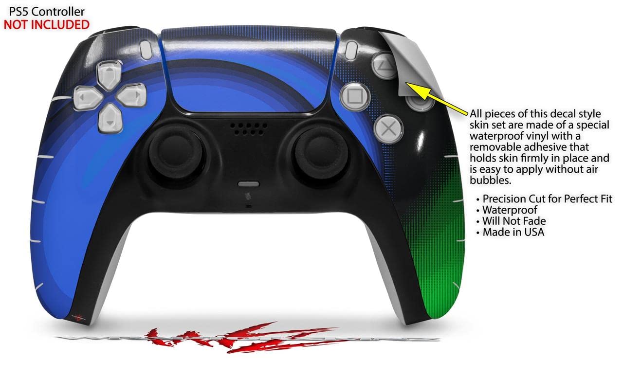 WraptorSkinz Skin Wrap compatible with Sony PS5 DualSense Controller Alecias Swirl 01 Blue (CONTROLLER NOT INCLUDED)