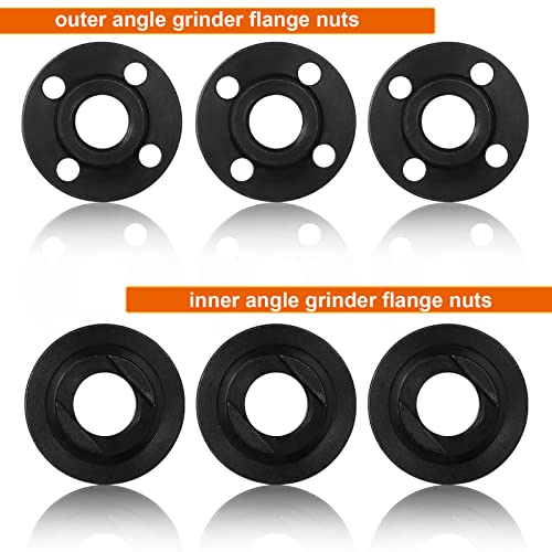 DIRBUY 12 pcs Angle Grinder Flange Nuts 5/8"-11, Suit for All 4-1/2" with 2 pcs Spanner, Angle Grinder Flange Replacement for Makita, Ryobi, Dewalt, Milwaukee, Craftsman