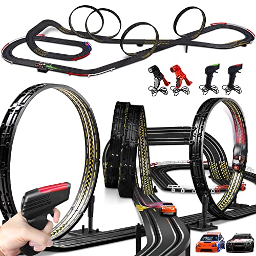 High-Speed Slot Car Race Track Playset, Deluxe Size Car Racing Games for Kids Electric Powered Super Loop Speedway with Two Cars for Dual Racing, Kids Toys for 6 7 8 9 10-16 Years Old Boys Gifts