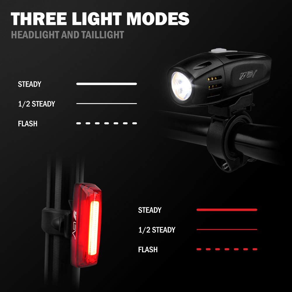 BV Large Bike Saddle Bag and Rechargeable Bike Light