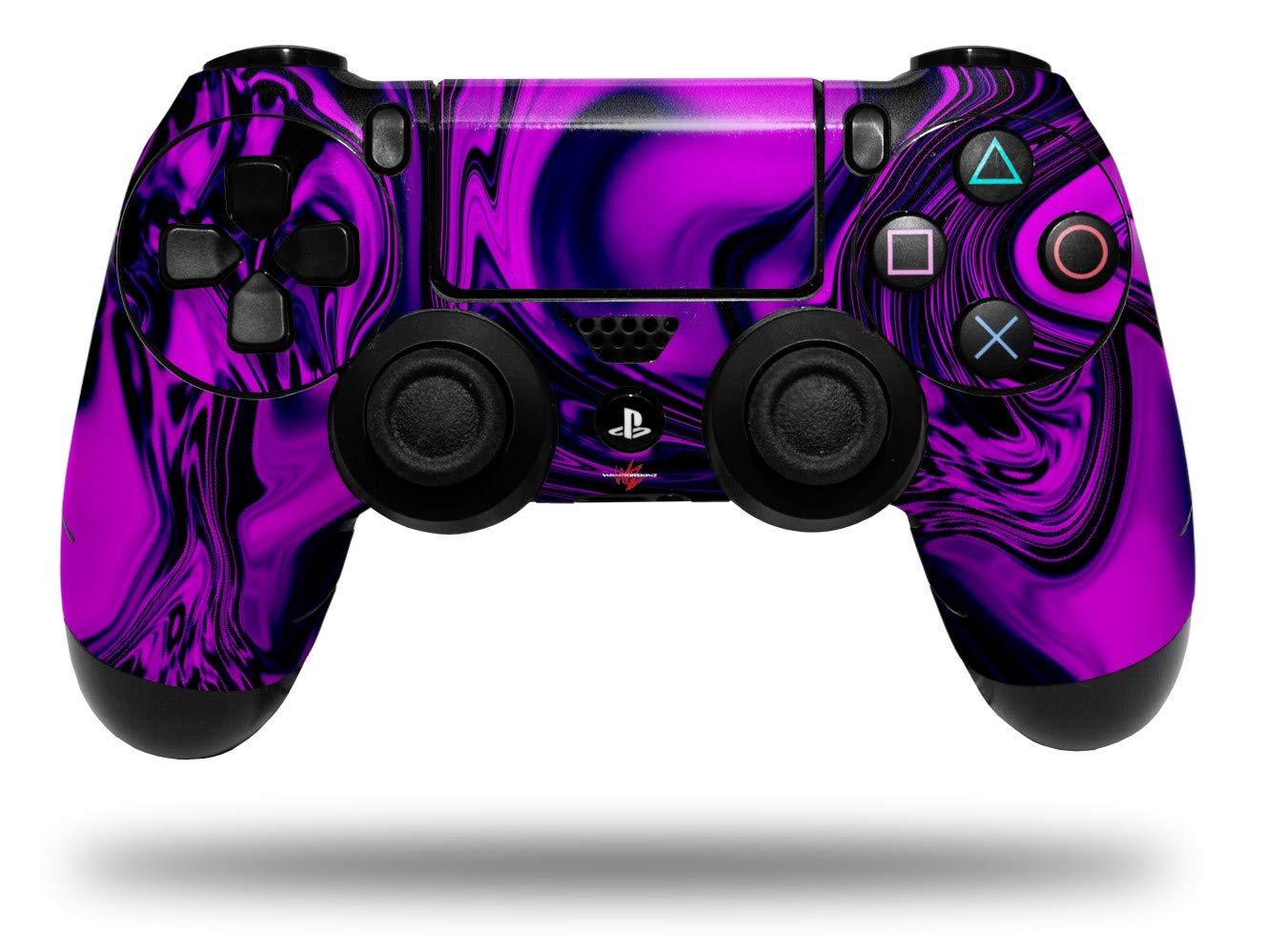 WraptorSkinz Vinyl Decal Skin Compatible with Sony PS4 Controller PlayStation 4 Original Slim and Pro Liquid Metal Chrome Purple (Controller NOT Included)
