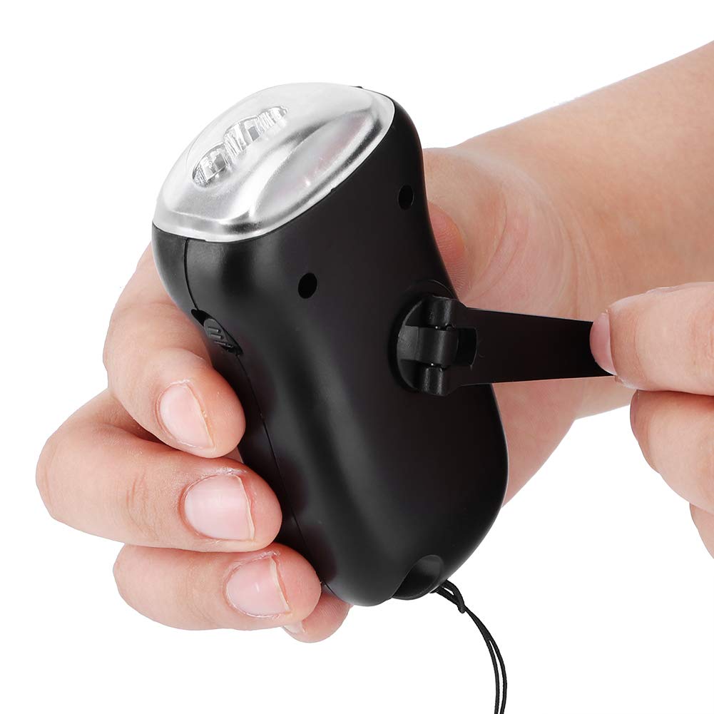 Hand Crank, Solar Powered Rechargeable Flashlight LED Dynamo Torch Emergency Supplies High Energy Conversion Portable Bright Flashlights for Home Lighting