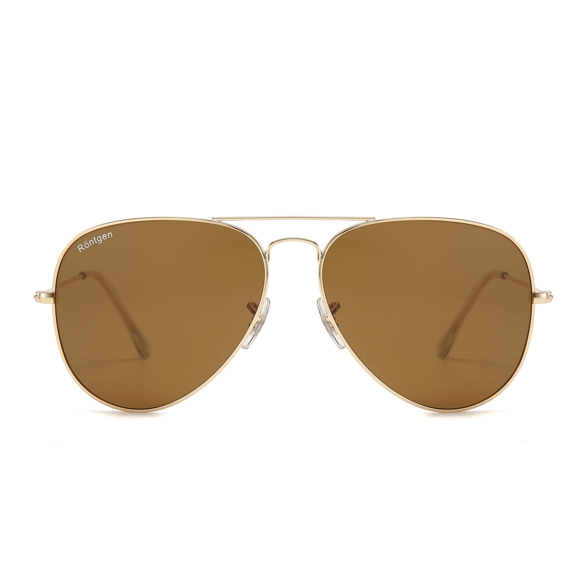 CONRAD RONTGEN Premium Aviator Sunglasses for Men Women Classic Aviators Sun Glasses (Black frame/Grey black lens)