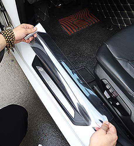 Xotic Tech Door Sill Guard Protection Film Vinyl Sheet Paint Anti-Scratches Clear Universal Protector (Size: 8" x 80")