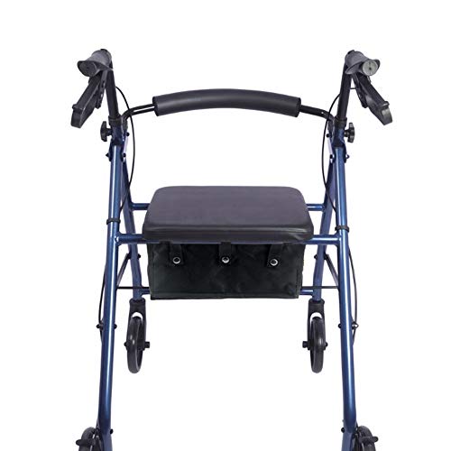 Rollator Storage Under Seat Bag Folding Underseat Walker Pouch Fabric Rollator Basket Accessories for 4 Wheels Walker for Senior (Black)