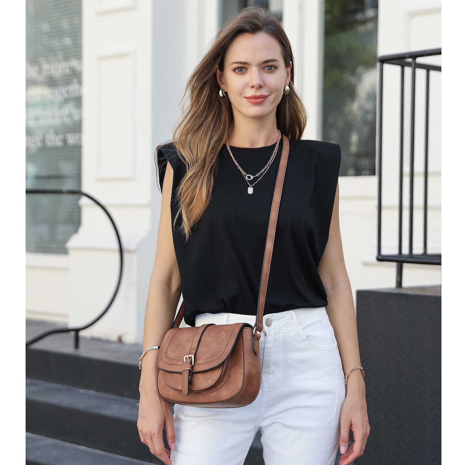 CLUCI Small Crossbody Bag for Women Clutch Handbag,PU Leather Shoulder Purse with Adjustable Strap