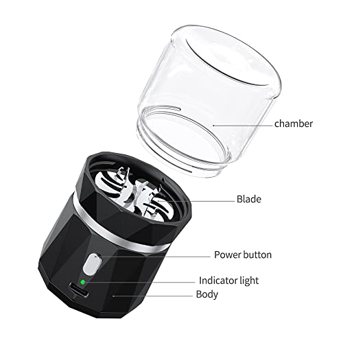 Upgraded Electric Herb Grinder, Spice Herb Grinder Electric Crusher Grinder With Mini Size 2inx3.5in 1.7oz/50ml Glass Jar Herb Jar Portable Herb Grinder Rechargeable Mini Automatic Herb Grinder