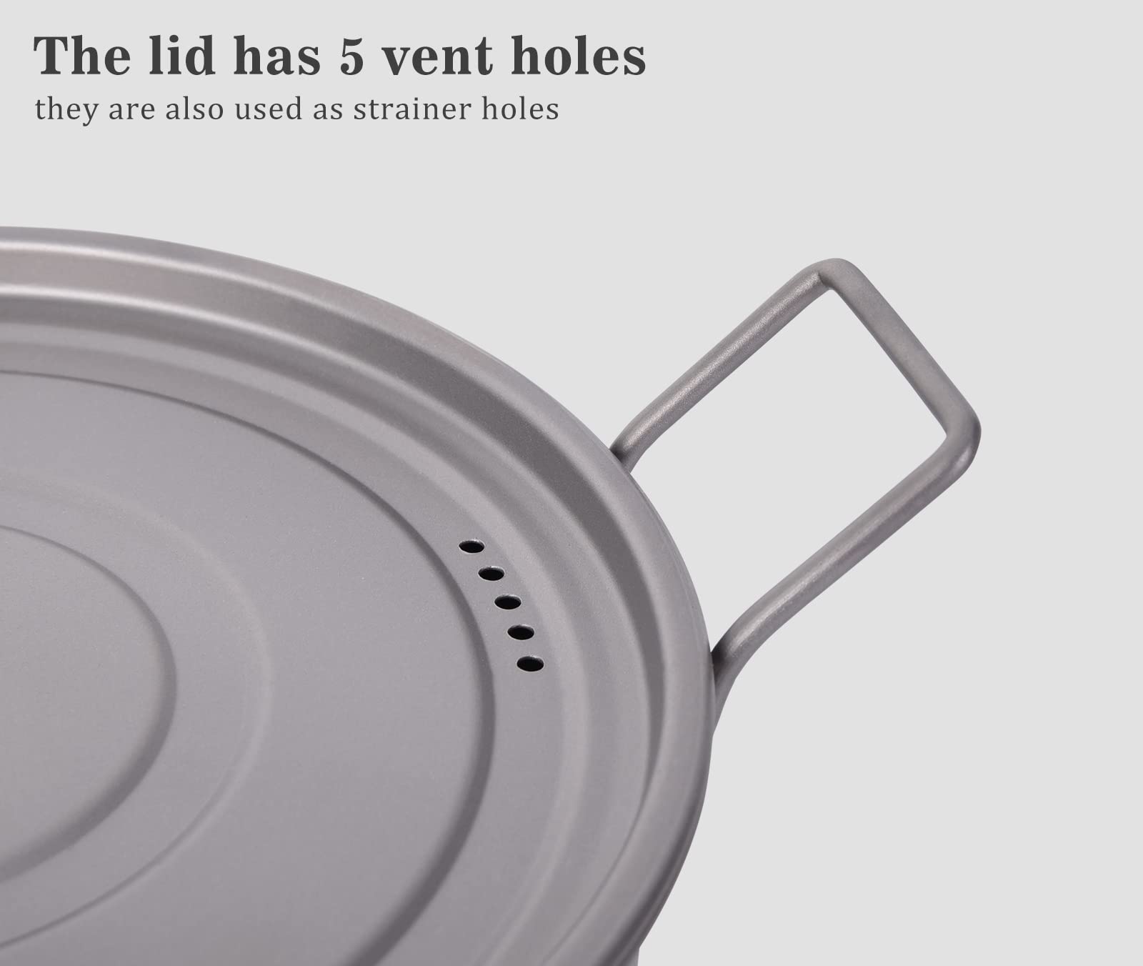 Boundless Voyage Titanium Steamer Pot Frying Pan Set with Lid Outdoor Camping Saucepan Mess Kit Multifunctional Cooking Pot Ti2057C