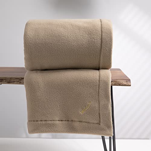 Ultra-Soft Sobellux Fleece Blanket, 100% Spun Poly for Plush Comfort, (Available in a Variety of Colors and Sizes) (108X90- King, Sand)