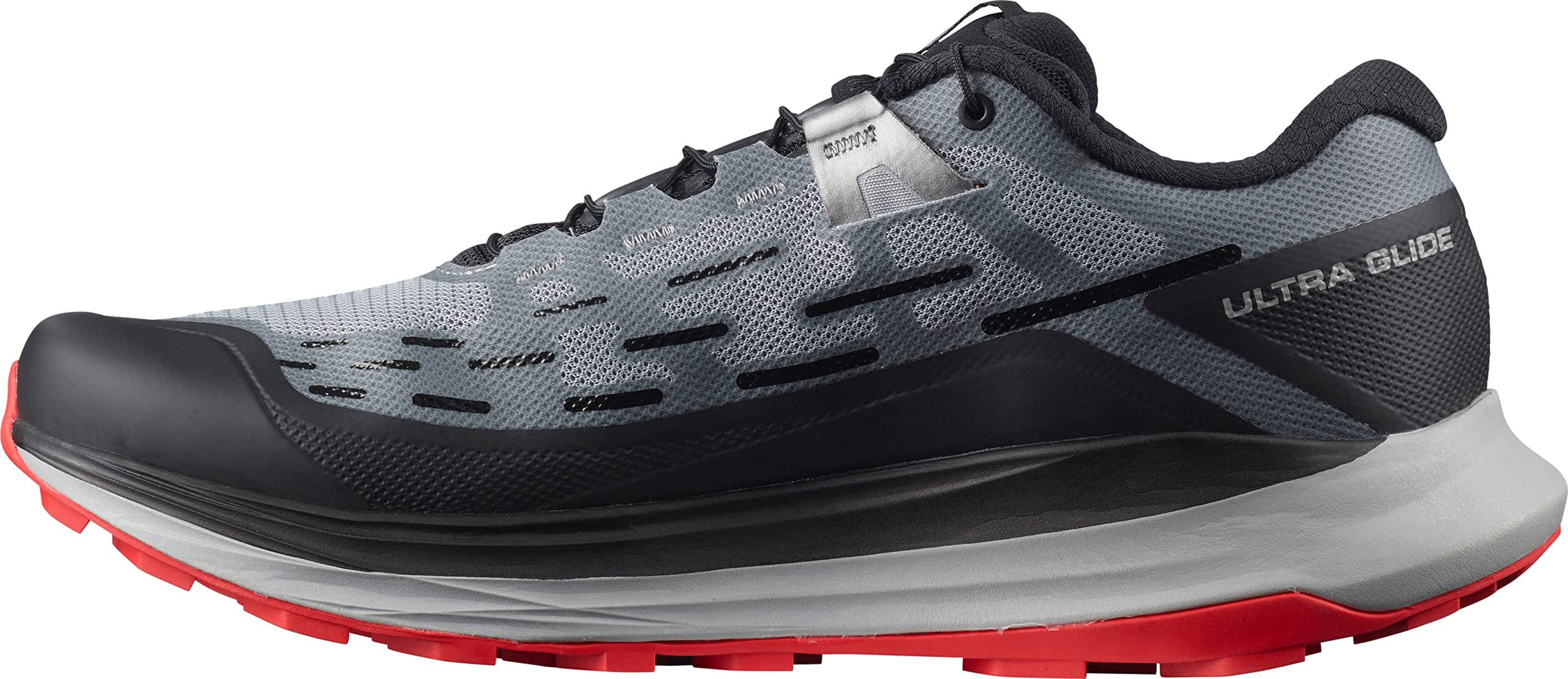 Salomon Men's Ultra Glide Hiking Shoe, Black/Alloy/Goji Berry, 10