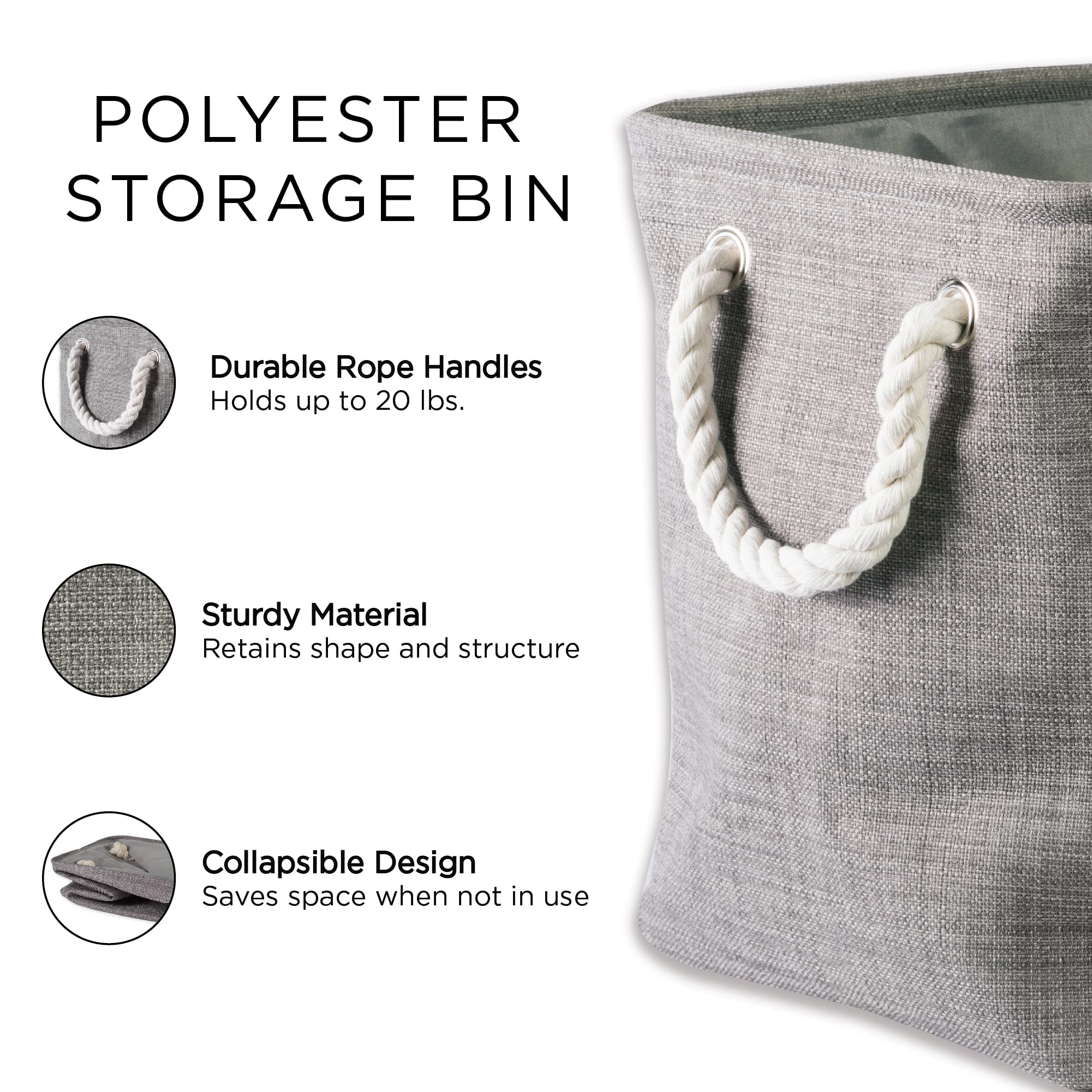 DII Collapsible Polyester Storage Bin, Stained Glass, Aqua, Large Rectangle