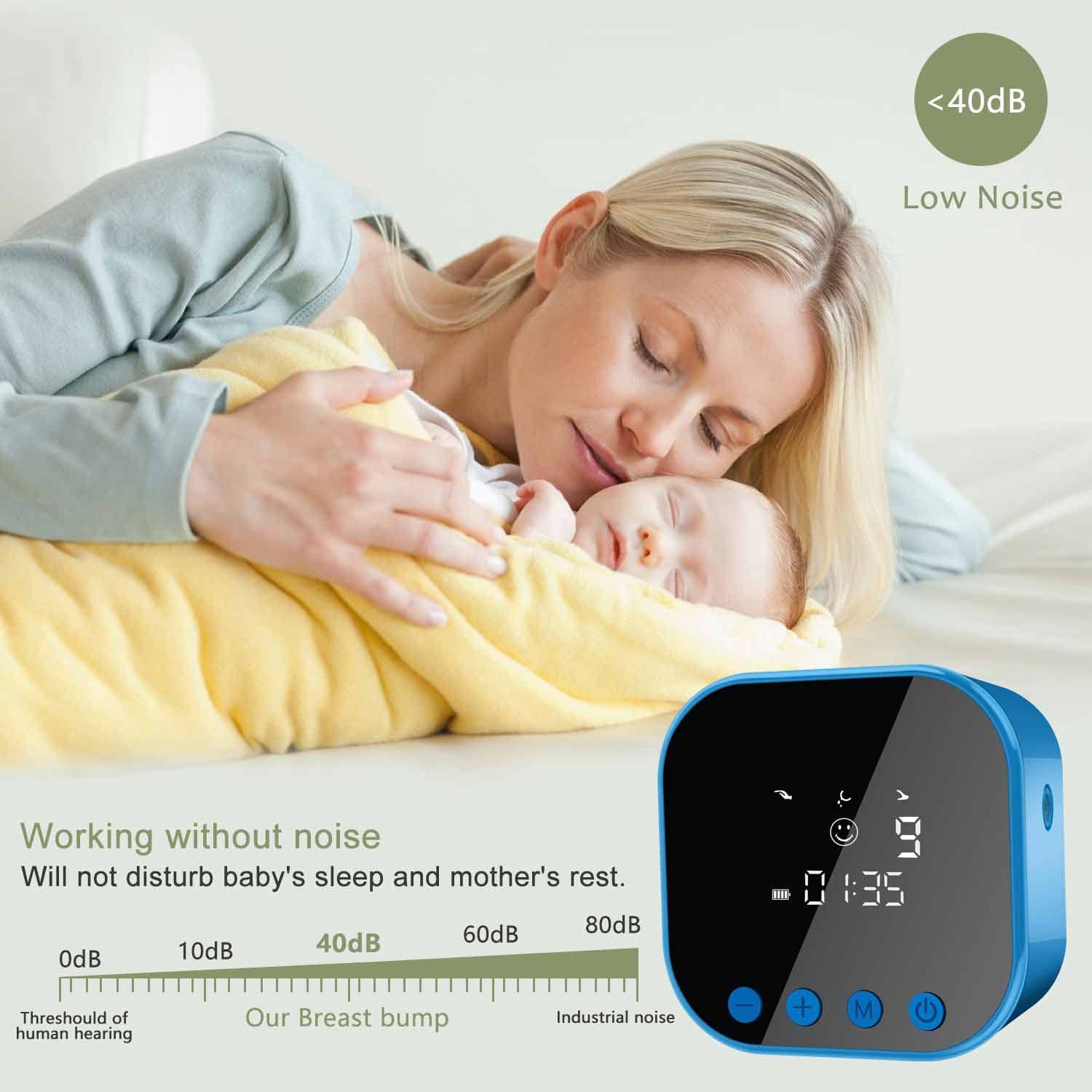Electric Breast Pump, JUNSKY Hands Free Breast Pump, Portable Double Breast Pump with 3 Modes,9 Levels,2 Size Flanges, Breastmilk Bags & Button Display Screen