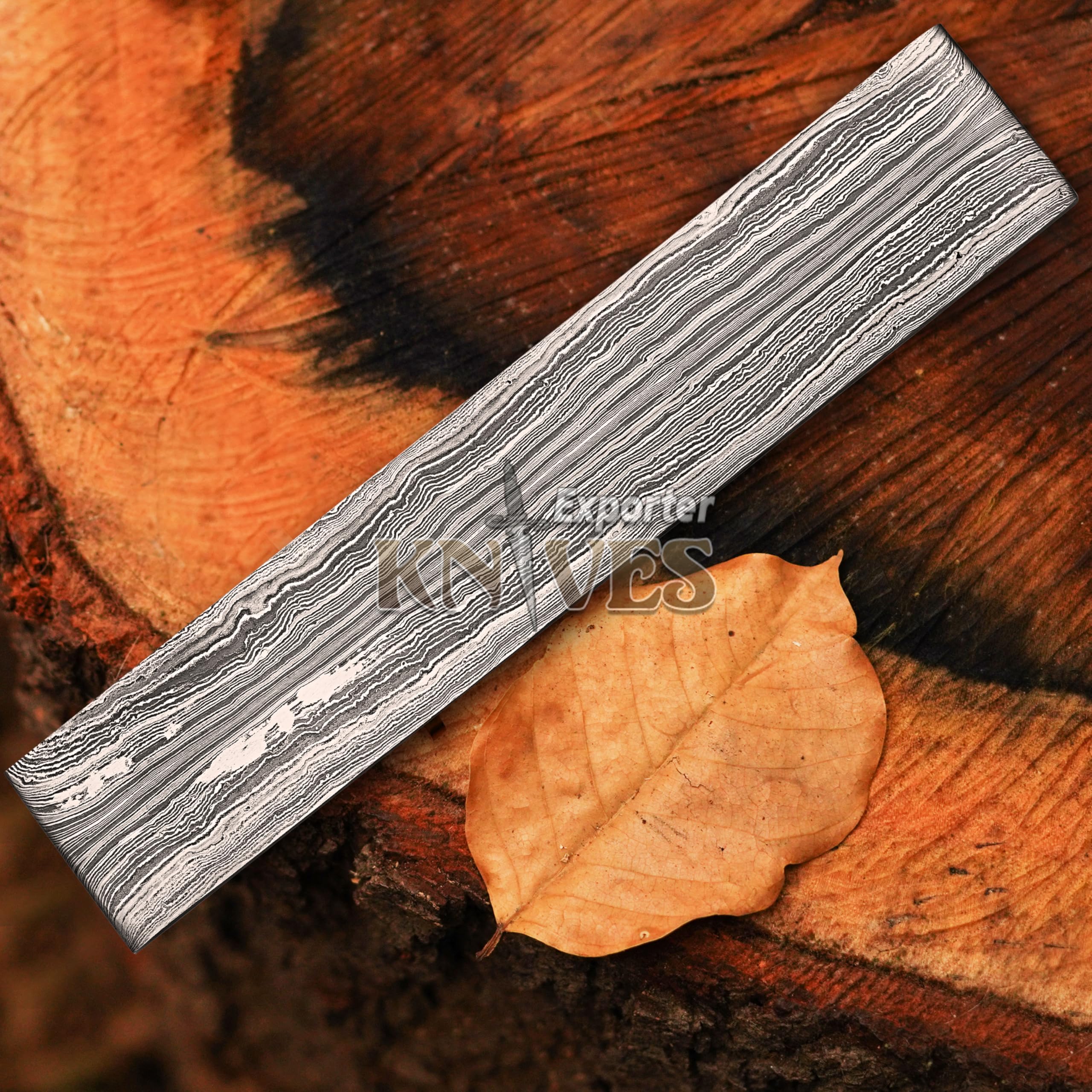 Handmade billet damascus steel billet Custom Hand Forged Damascus Steel Straight Line Billet for Knife Making