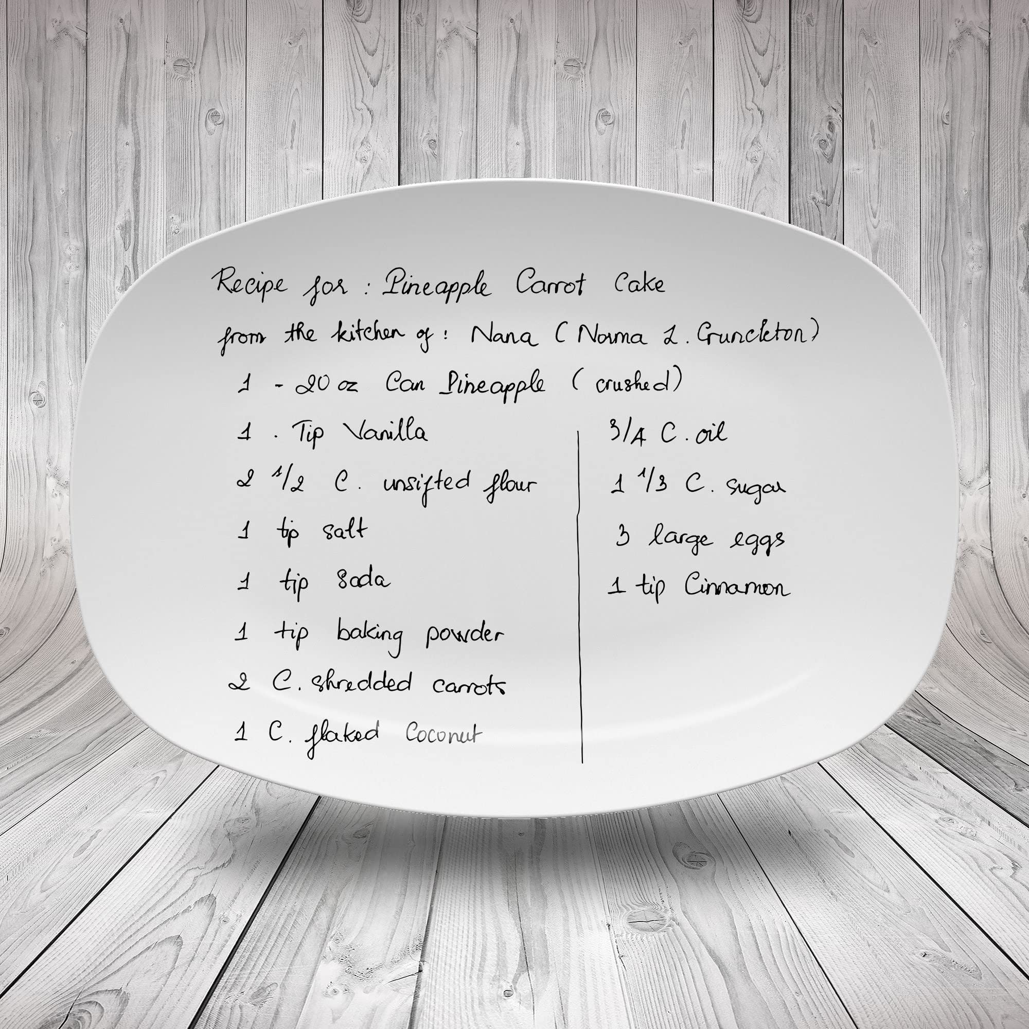 Custom Handwriting Recipe Platter Personalized Handwritten Recipe Gift Personalized Platter Grandma Platter Family Recipe Keepsake Mother's Day Gift Serving Trays Serving Plates for Fish Dish, Steak