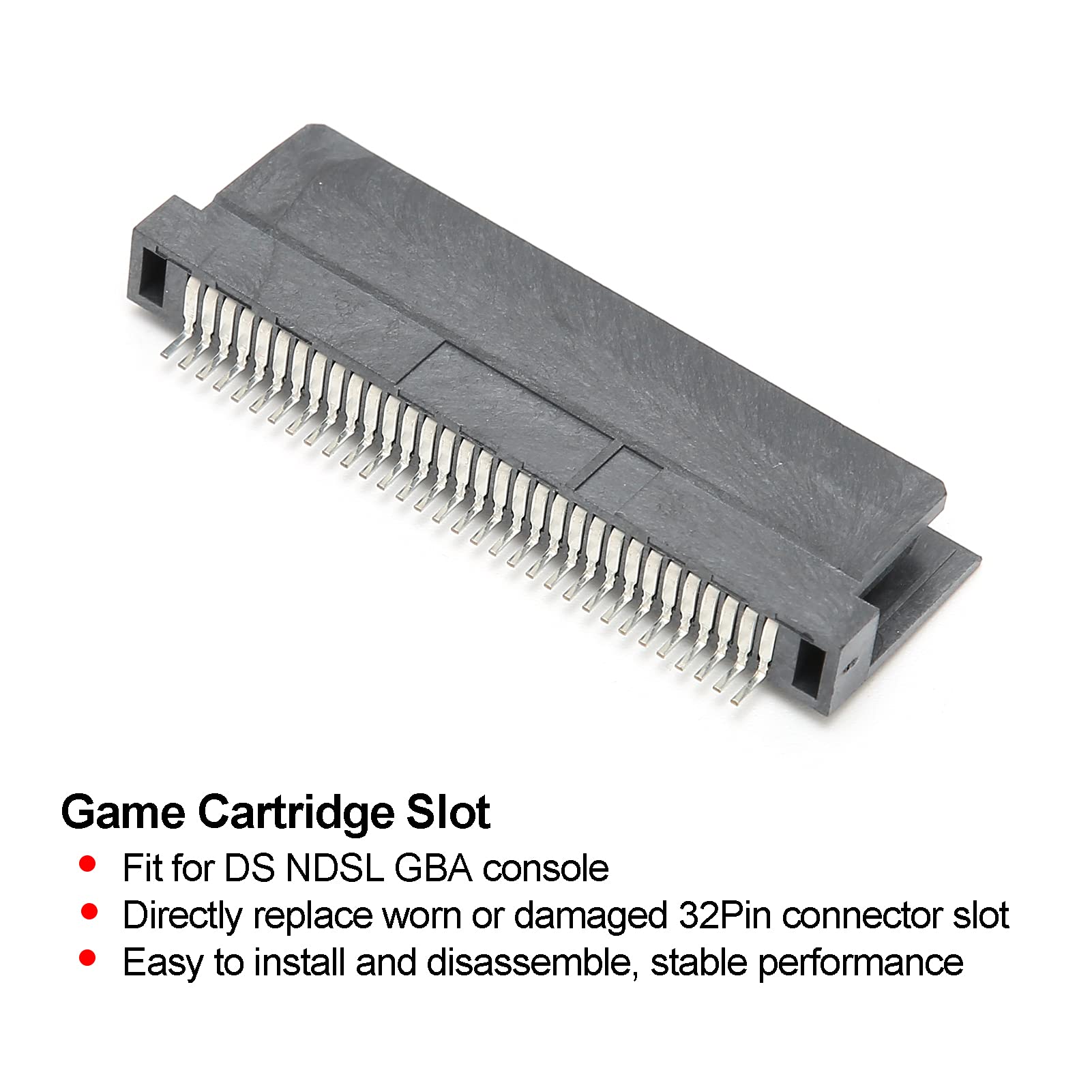 Yoidesu Game Cartridge Slot, Replacement 32Pin Cartridge Card Reader Slot Connector Repair Accessory Part Fit for DS NDSL GBA Console