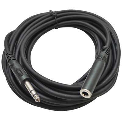 Seismic Audio - 2 Pack of 25' Headphone Extender Cable 1/4" TRS Male to 1/4" Female