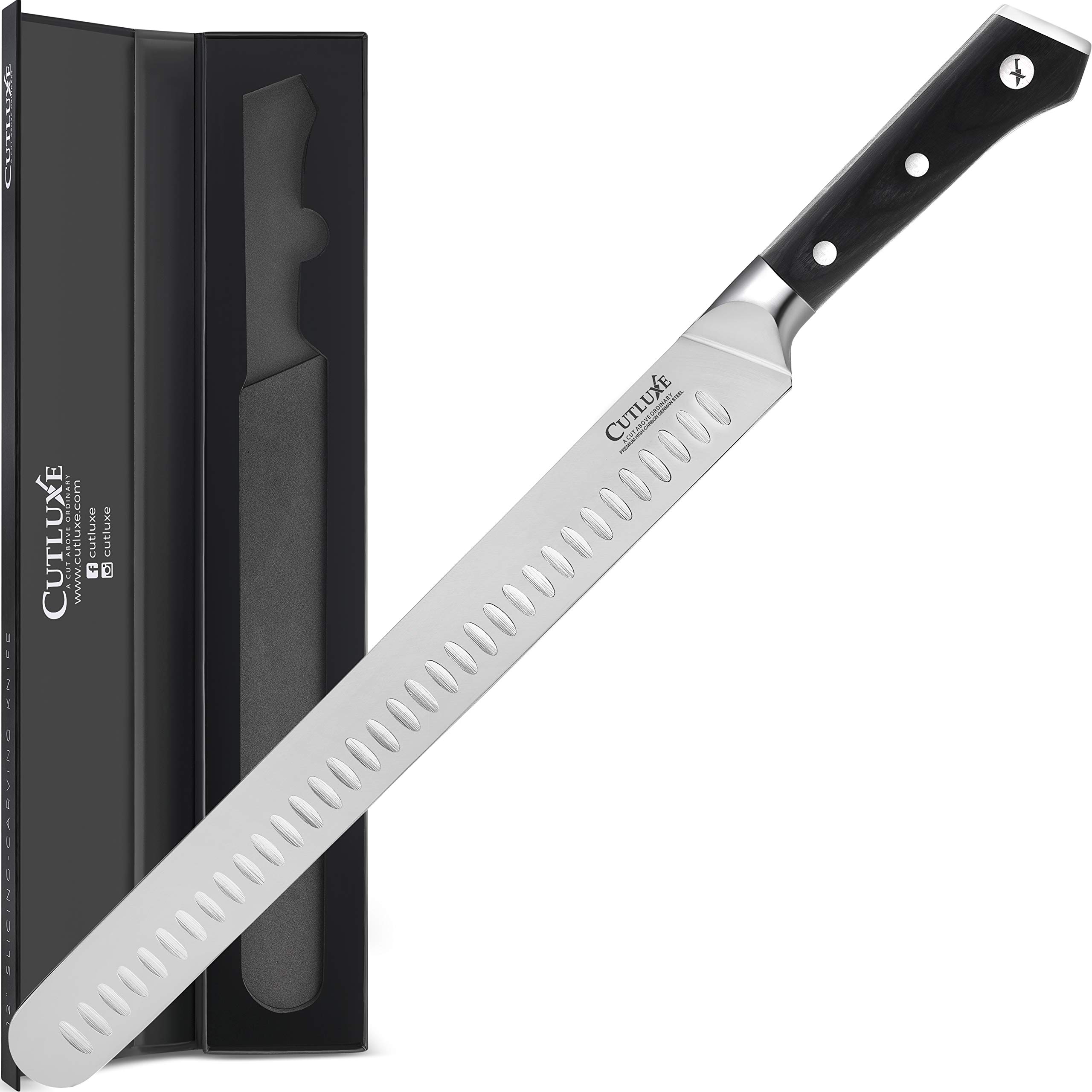 Cutluxe Boning Knife, Carving Knife & Sharpening Rodβ Forged High Carbon German Steel β Full Tang & Razor Sharp β Ergonomic Handle Design β Artisan Series