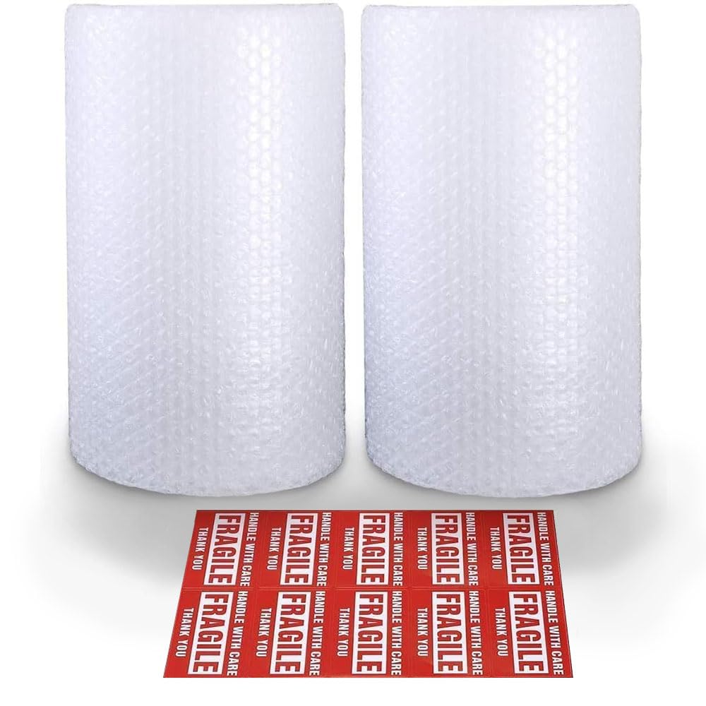 Bubble Cushioning Wrap 12 inch x 36 ft. - 72 Feet Total [2 Rolls of 36 Feet] Bubble Cushioning Wrap for Packing Moving Supplies Perforated Every 12" Amazing For Less (2-Rolls (72 Feet))