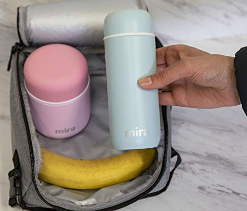Mira 7 oz Insulated Small Thermos Flask | Kids Vacuum Insulated Water Bottle | Leak Proof & Spill Proof | Blue Denim