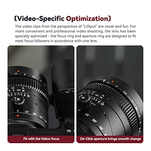 TTartisan 50mm F1.4 Tilt Lens, Compatible with Full-Frame Sony E-Mount Mirrorless Cameras Alpha a7 a7II a7III a7R a7RII a7RIII a7RIV a7S a7SII a9 a7C