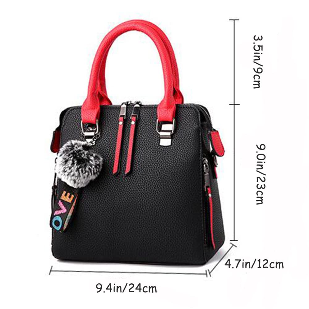 YAQUNICER Small Top-Handle Handbags Hobo Clutch Satchel for Women Purse Faux Leather Shoulder Crossbody Bag-Red