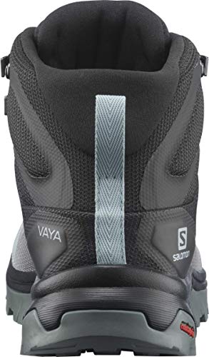 Salomon VAYA MID Gore-TEX Hiking Boots for Women, Stormy Weather/Black/Trooper, 5
