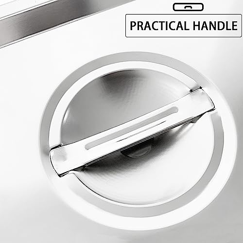 UEJYWUY 8 Pack 1/9 Size Stainless Steel Steam Table Pan Cover, Stackable Steam Table Lids with Handle, Hotel Pan Cover for Steam Table Pan, Buffet Pan, Roasting Pan