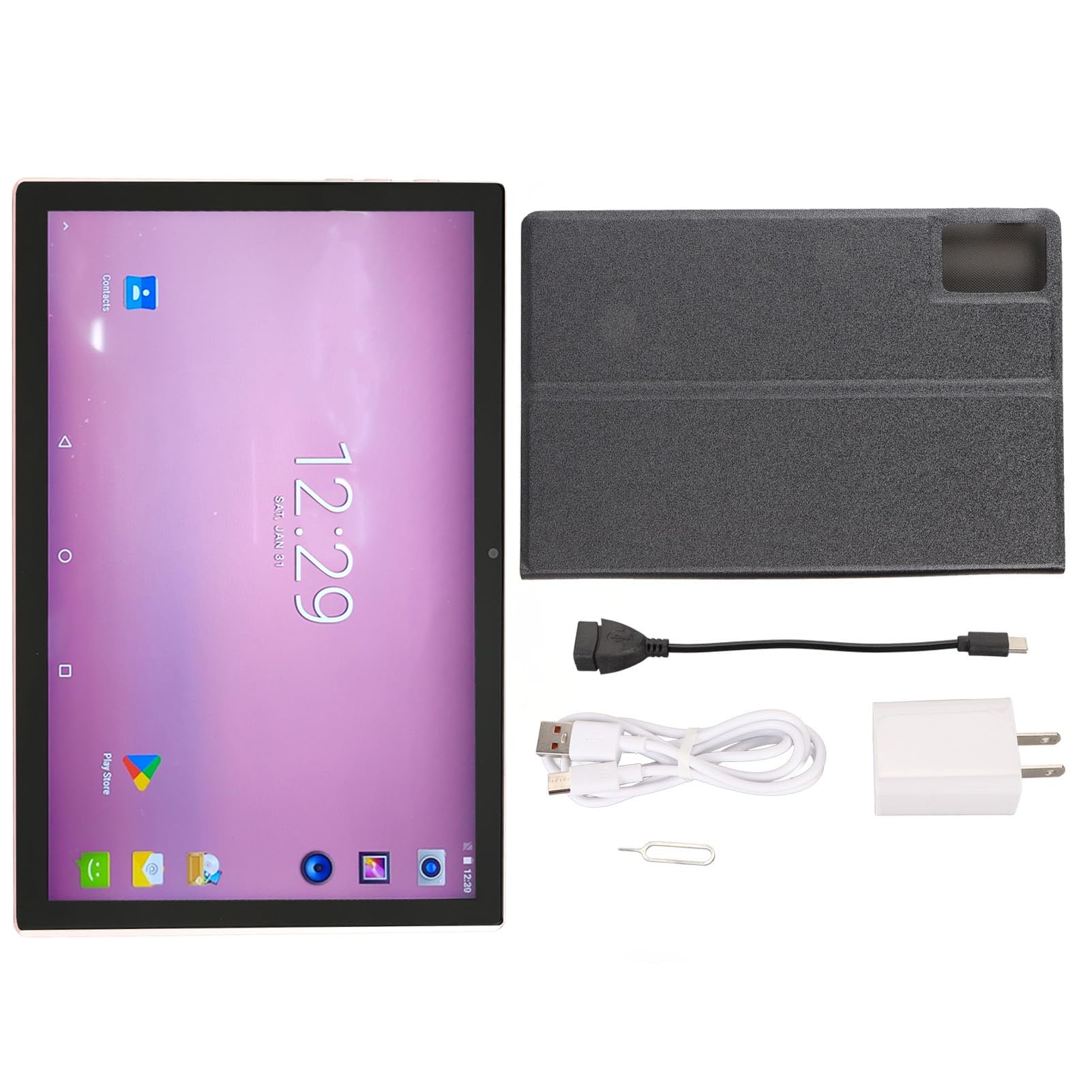DAUZ 10.1 Inch FHD Tablet, 8GB RAM 256GB ROM 5G WiFi Tablet 12 4G Network for Business (US Plug)