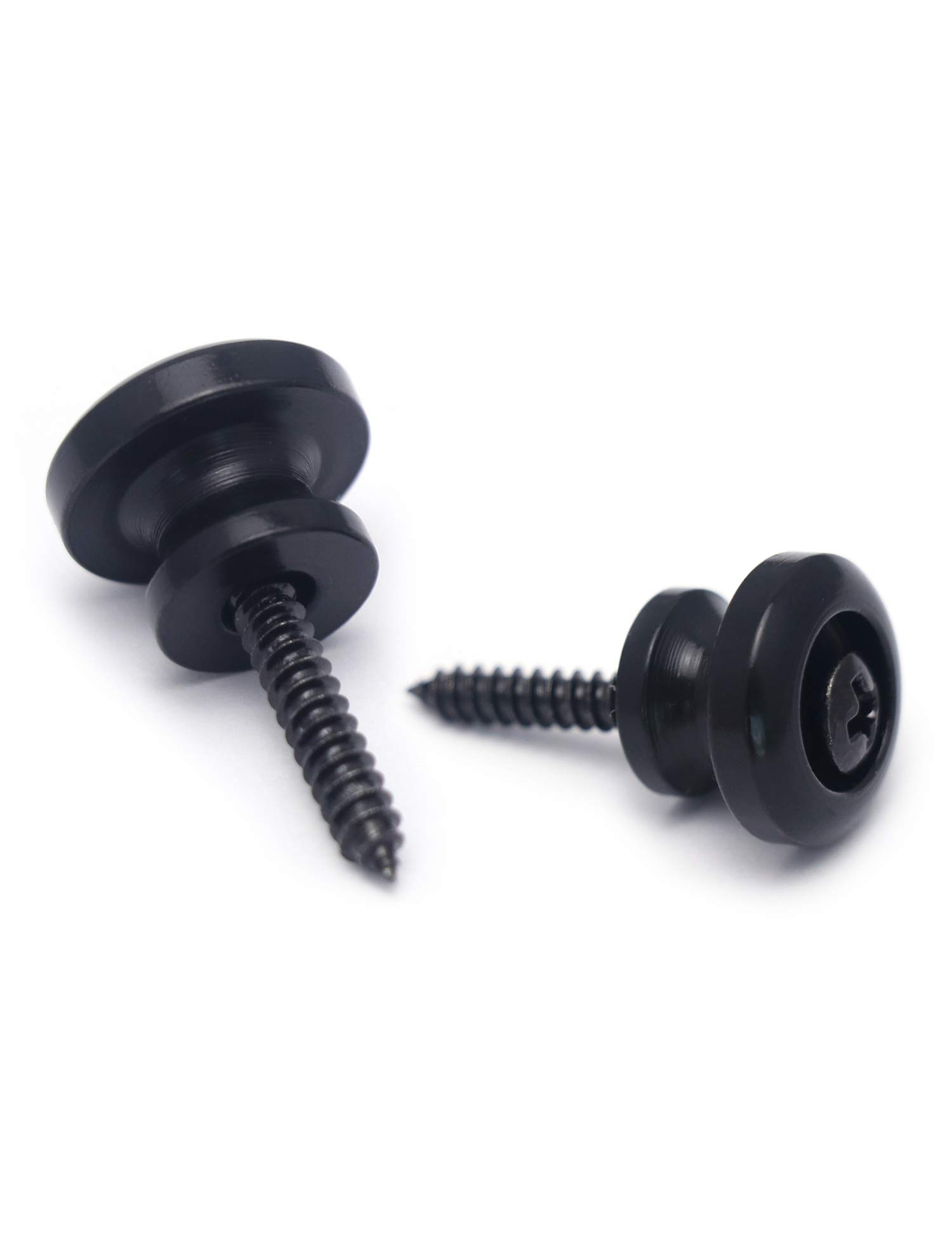 Metallor Guitar Strap Buttons Mushrooms Head Guitar End Pins Strap Locks with Mounting Screws for Acoustic Electric Guitar or Bass Ukulele Set of 2Pcs Black.