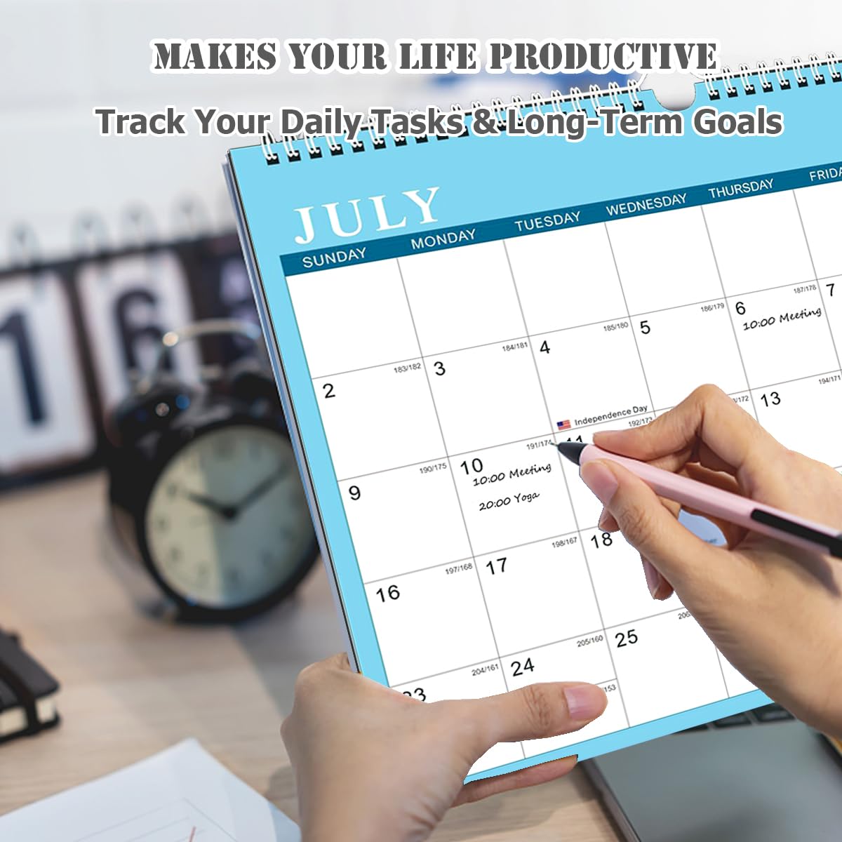 Calendar 2023-2024-2025 Wall Calendar, July 2023 - December 2024 Calendar ,January 2024 - June 2025, 18 Months Calendar, 11.6"x14.8'', Large Daily Blocks Perfect for Planning and Organizing for Home