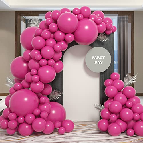 Freechase 100pcs Hot Pink Latex Balloons - 5+10+12+18 inch Pink Balloon Arch Kit Balloon Garland for Birthday Decoration, Baby shower, Graduation Party, Valentines Day, Gender Reveal