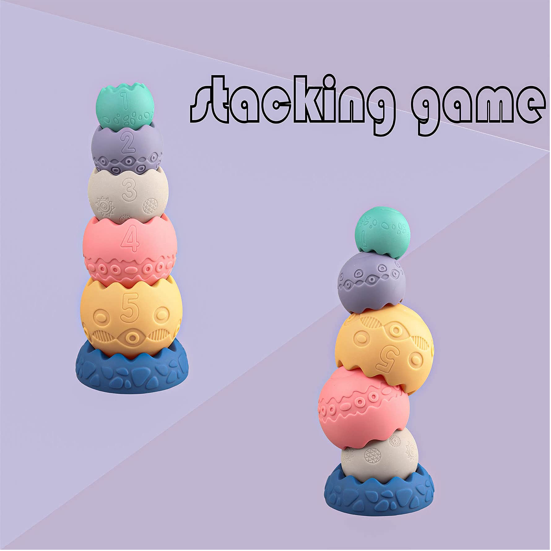Miawow Stacking Balls Soft Toys for Babies 6 12 18 Months 1 Year Old Girls Boys - Toddlers Sensory Educational Montessori Baby Blocks - Infant Newborn Developmental Teething Learning Stacker Cups