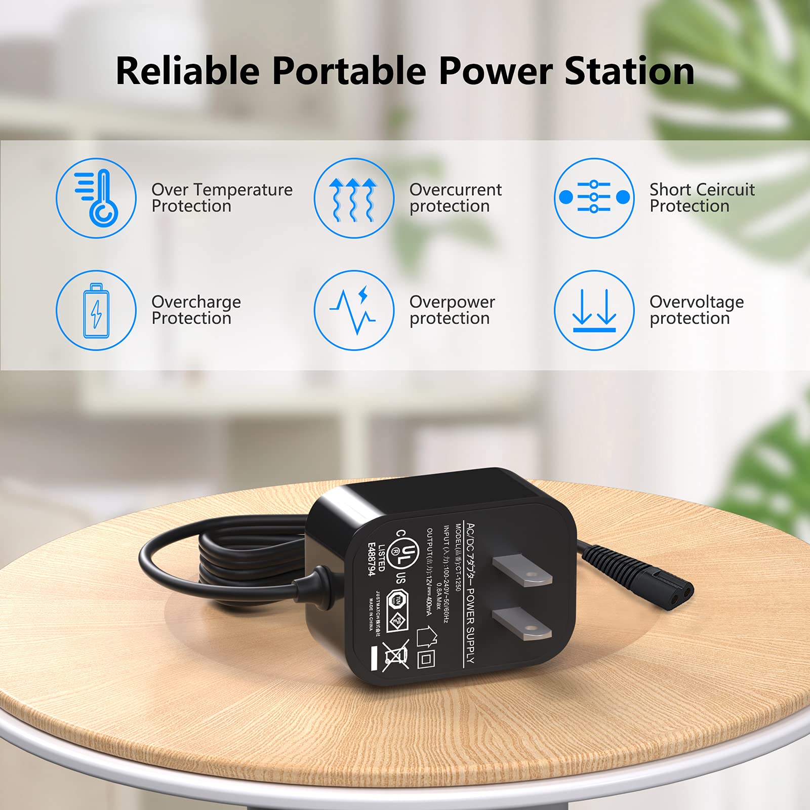 Charger Replacement for Braun Charger,12V Power Cord Compatible with Braun Shaver Series 3//7/5/1/9,Razor 3040s 310s 340S,5190cc 5040s,740S 7865,9290cc 9095cc and more models