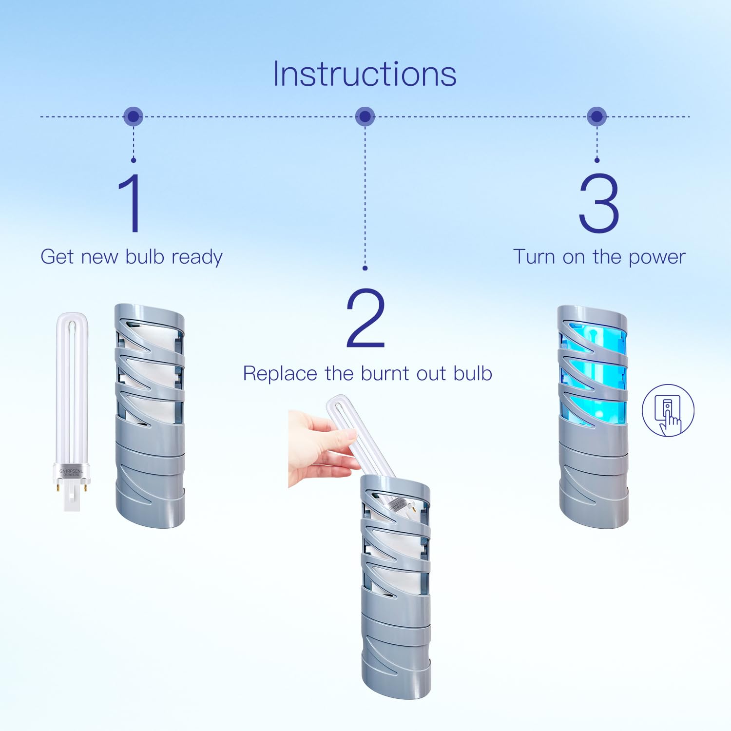 Gnirpsenl EL22 CFL CFS 9W BL350 Replacement Light Bulbs Compatible with FlyWeb EL-22, 4 Pack