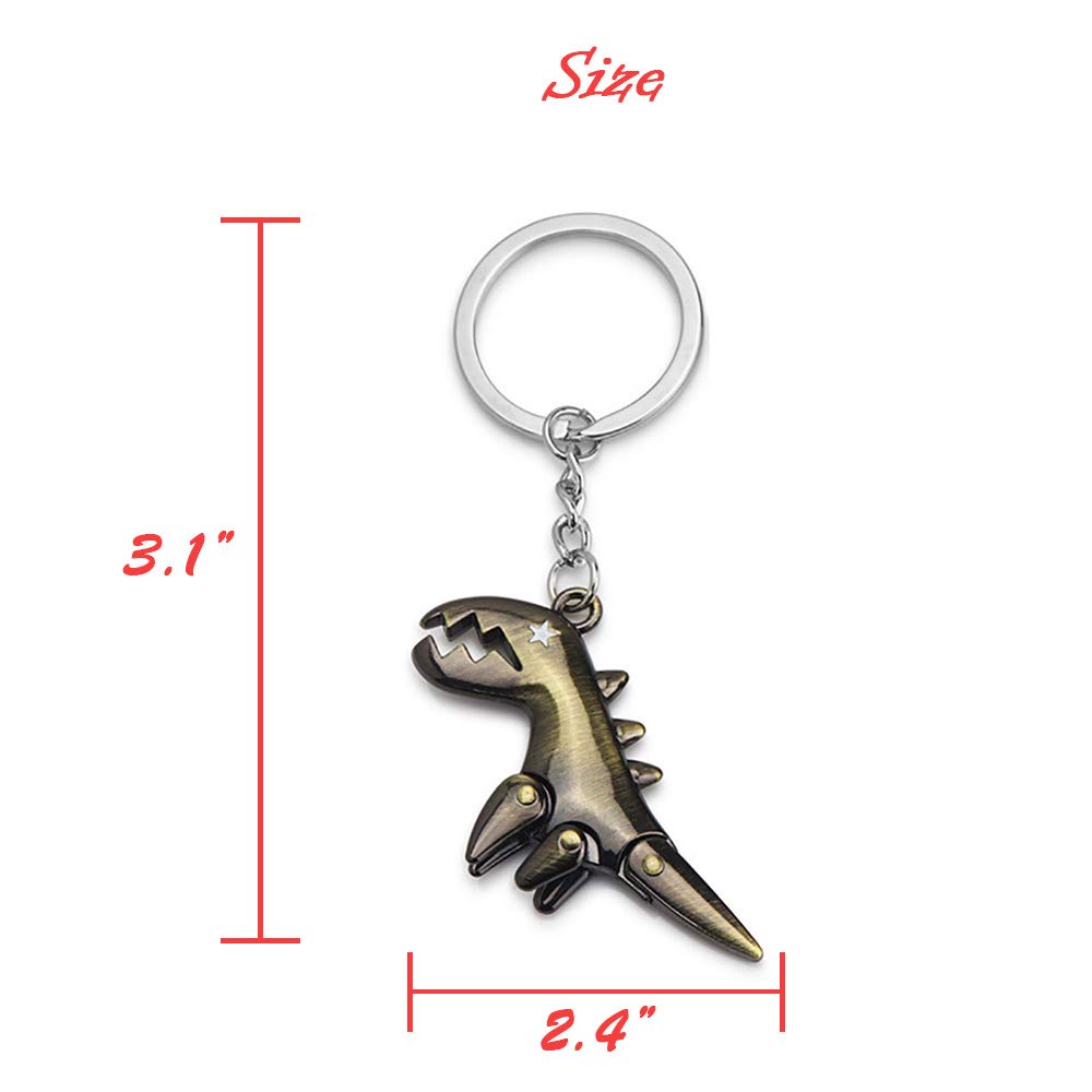 YONGYAN Dinosaur Cute Keychain Couple Keychain Pendant Unisex Car Keyring Alloy Bag Accessories for Men and Women (Copper)