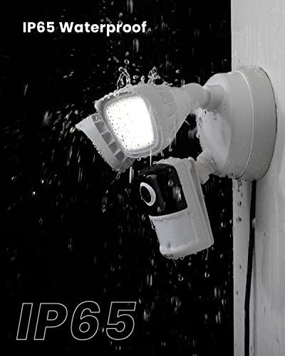 ieGeek Floodlight Camera, Outdoor Home Security Camera, 2K Wired Flood Light Camera Outdoor with Motion Sensor Cam, 2600 Lumens,Color Night Vision,110dB Siren,2 Way Audio,Compatible with Alexa