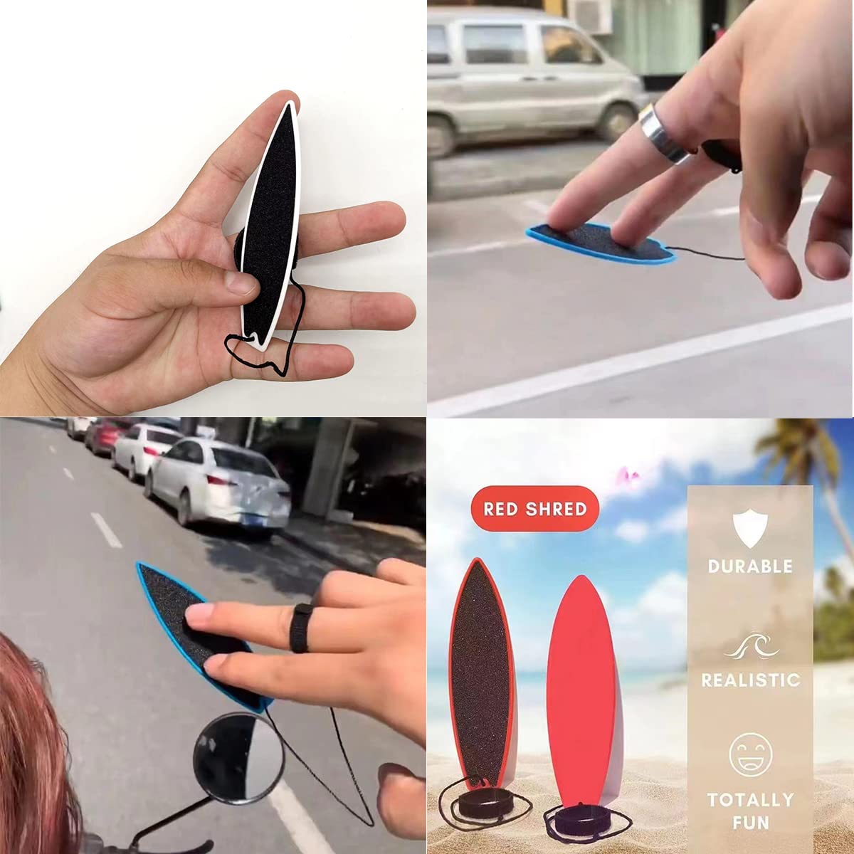 DALUHE Finger Surfboard, Mini Surfboard for Those Looking to Hone Their Surfing Skills, Finger Surfboard for Car Ride,Wind Deck Finger Surfboard, Window Surfboard, Wind Surfboard Fingerboard (red)