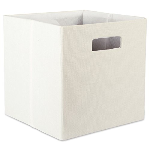 DII Poly-Cube Storage Collection Hard Sided, Collapsible Solid, Large, Off White