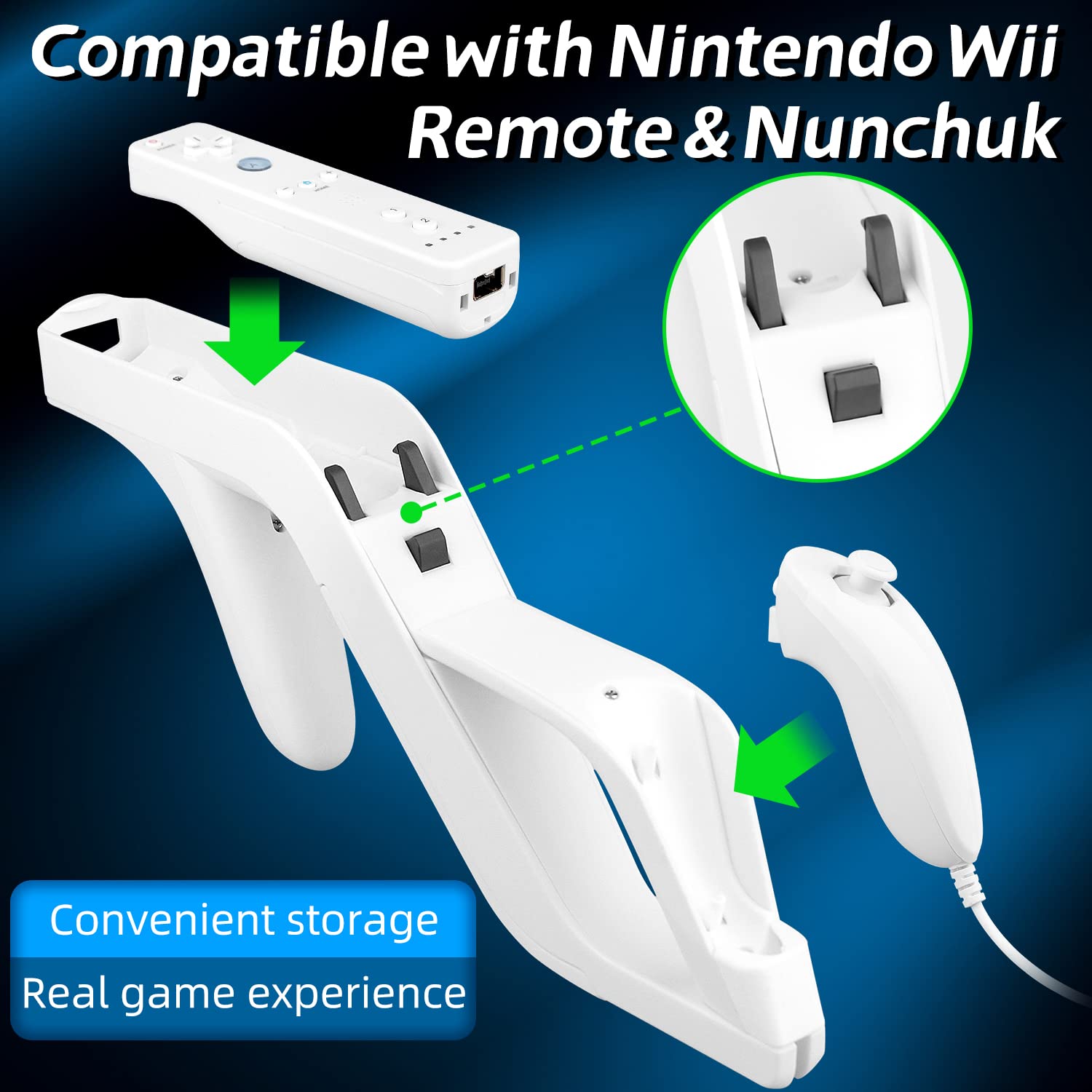OSTENT Light Gun Attachment for Nintendo Wii Remote Nunchuck Shoot Sport Games