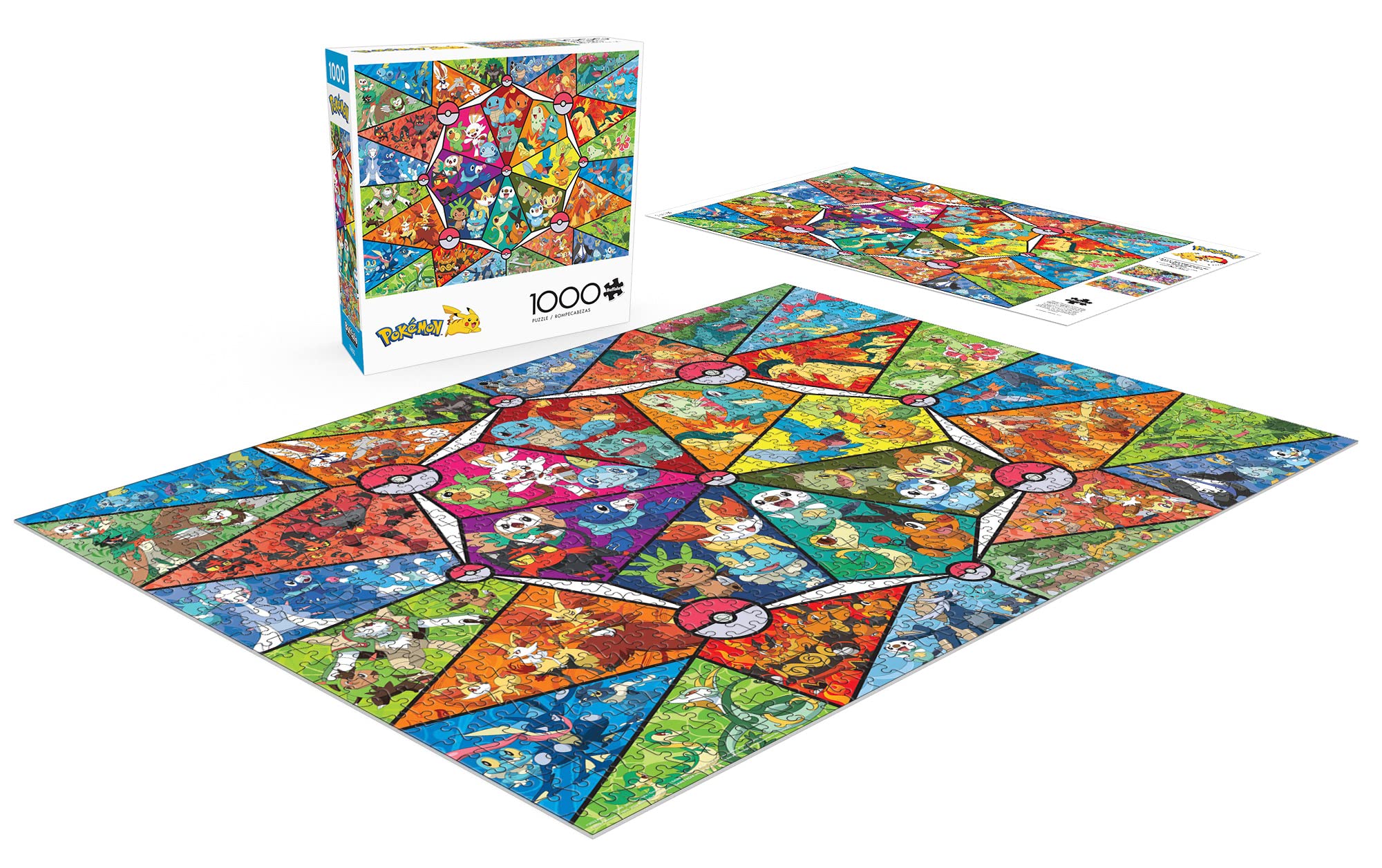 Buffalo Games - Pokémon - Stained Glass Starters - 1000 Piece Jigsaw Puzzle for Adults Challenging Puzzle Perfect for Game Nights