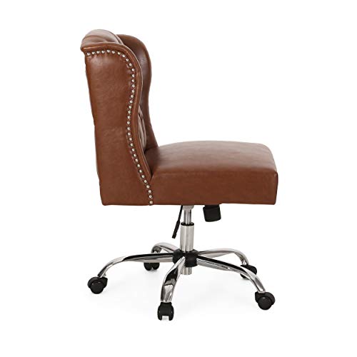 Christopher Knight Home Tammy Contemporary Wingback Tufted Swivel Office Chair, Midnight Black