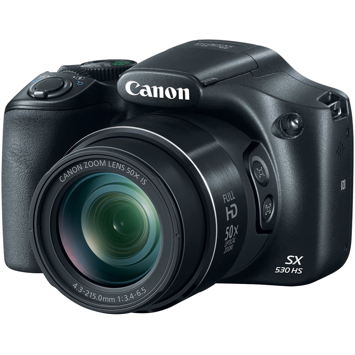 Canon PowerShot SX530 HS 16.0 MP 50x Optical Zoom Digital Camera (Black) + Two-Pack NB-6L Spare Batteries + Accessory Bundle (Renewed)