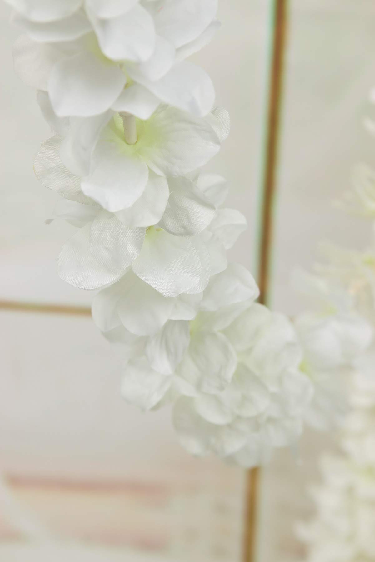 Charmly 10pcs Fake Silk Cattleya Flower Garlands Hanging Vine Cherry Blossom Petals String Vine for Wedding Home Garden Party Decor Each Vine 3.28FT Long White
