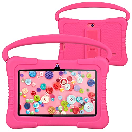 FOREN-TEK Kids Tablet, K88 7 Inch Android 10 Tablet for Kids, 2GB RAM +64GB ROM, Kid Mode Pre-Installed, WiFi Android Tablet, Kid-Proof Case (Pink)