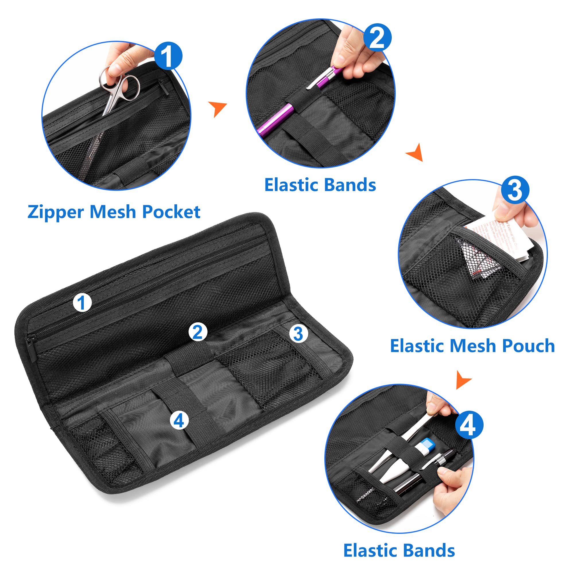 Damero Nurse Bag for Work Supplies, Hard Stethoscope Carrying Case with Extra Folding Pouch