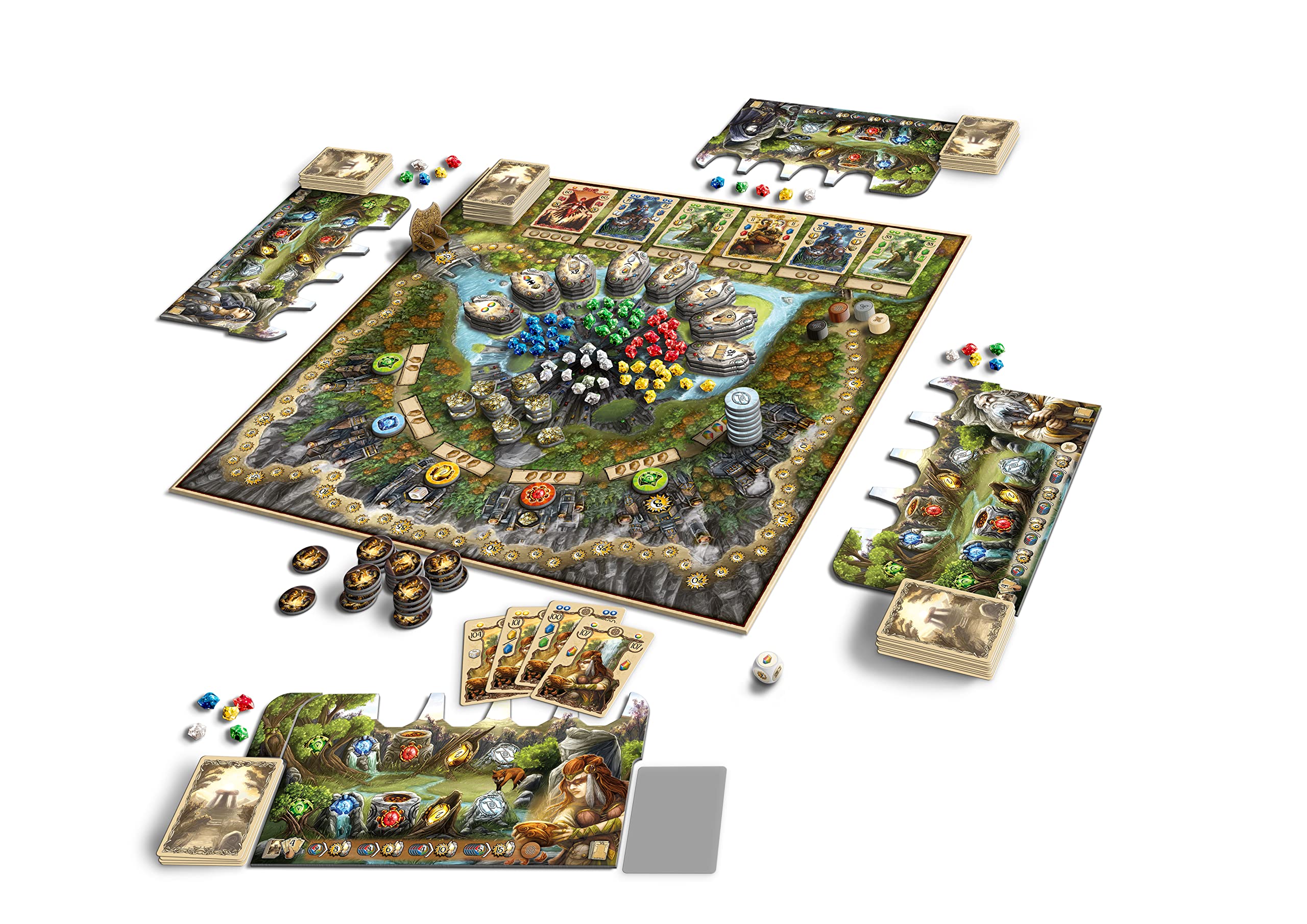 Queen Games Rune Stones Strategy Board Game, 2-4 Players, Family, Adults, Kids Ages 12+, Fantasy Strategy Game